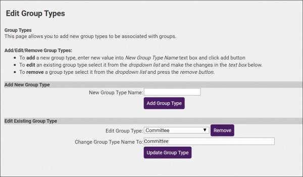 Group Types - ChamberMaster