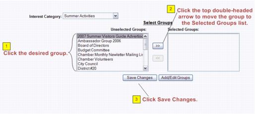 Information Request Setup - ChamberMaster