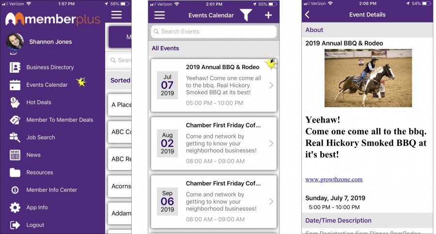 Working with Events in MemberPlus App - ChamberMaster