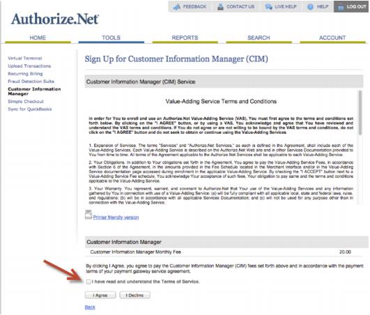 Enable Customer Information Manager (CIM) with Authorize - ChamberMaster