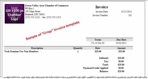 Billing-Template Options - ChamberMaster