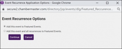Recurring Events - ChamberMaster