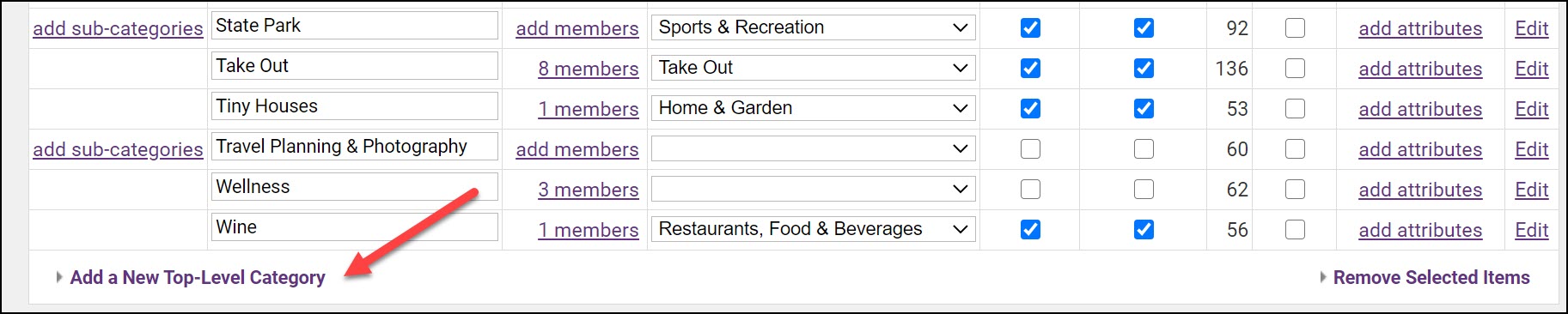 Setup Directory Categories - ChamberMaster