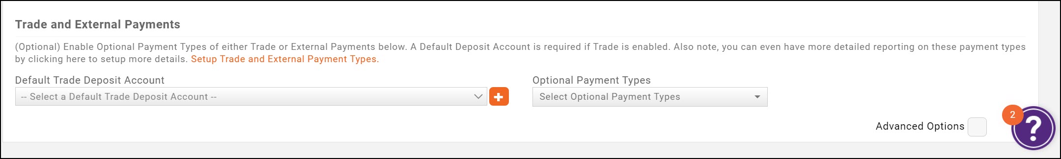 Setup Trade & External Payment Types - GrowthZone