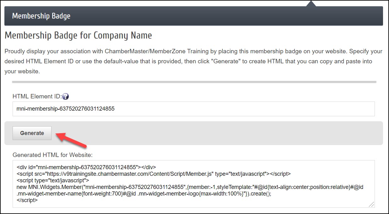 Generate a Membership Badge - ChamberMaster