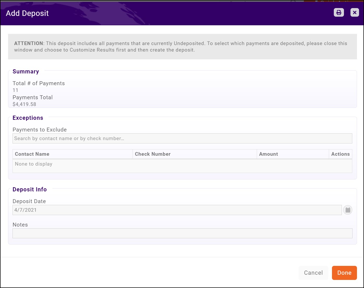 Prepare Deposits - GrowthZone