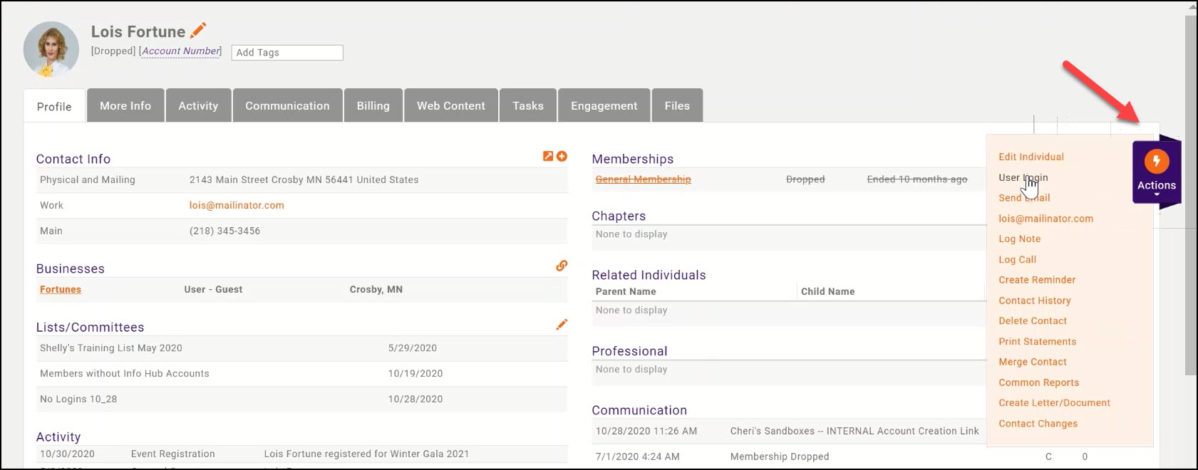 Change Info Hub Access Level - GrowthZone