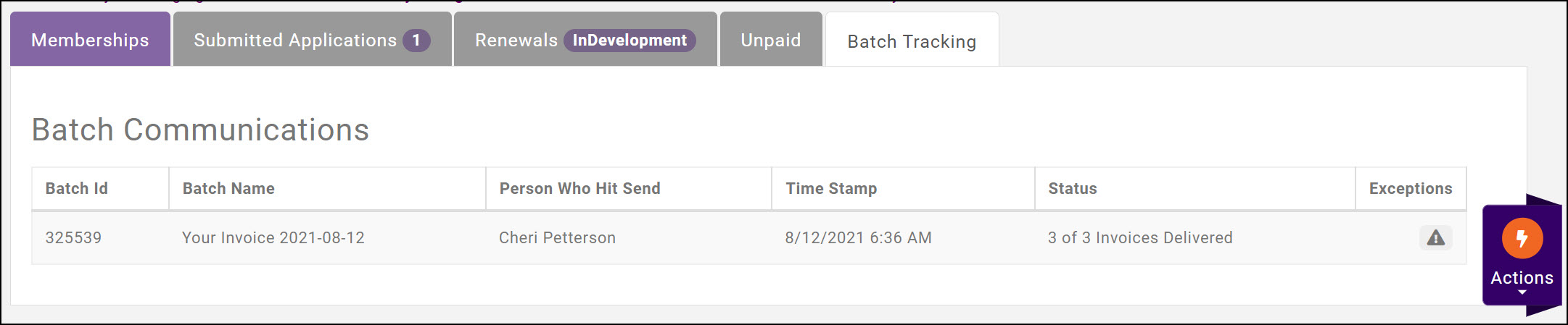 Billing Batch Tracking - GrowthZone