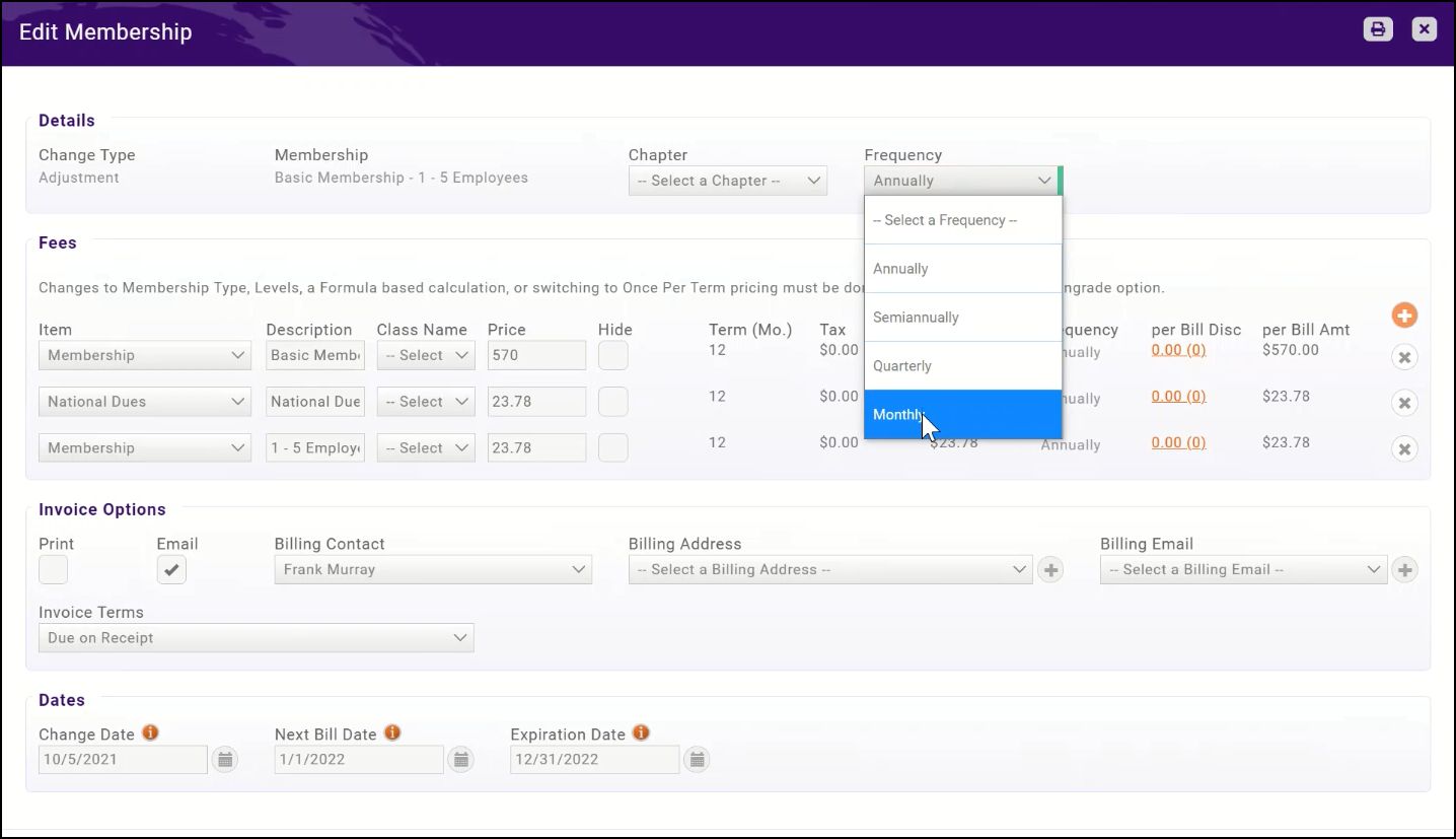 Adjust a Contact's Membership - GrowthZone