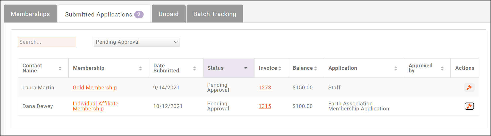 View & Manage Applications Pending Approval - GrowthZone