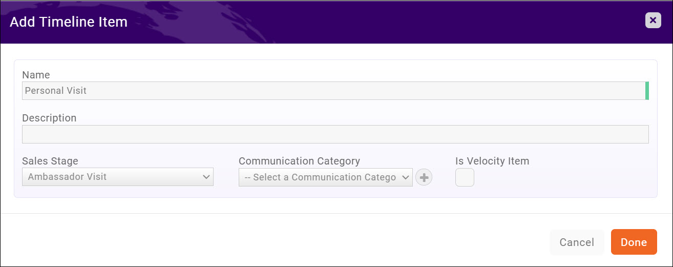 Setup Timeline Items - GrowthZone