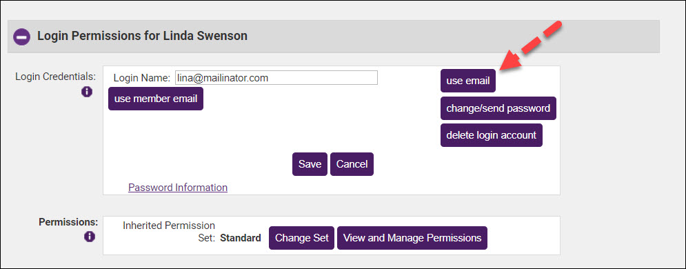 Manage Rep Login Credentials - ChamberMaster