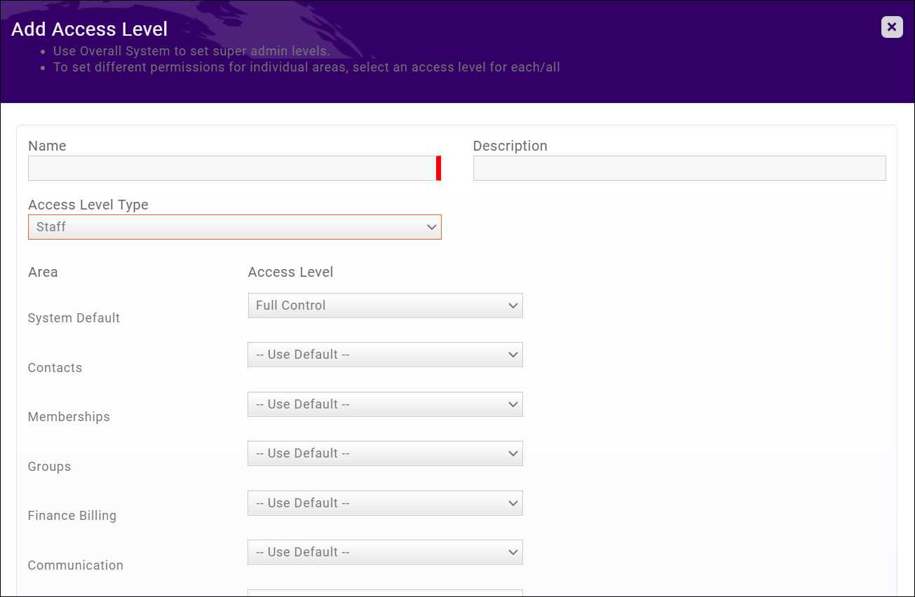 Create a New Staff Access Level - GrowthZone