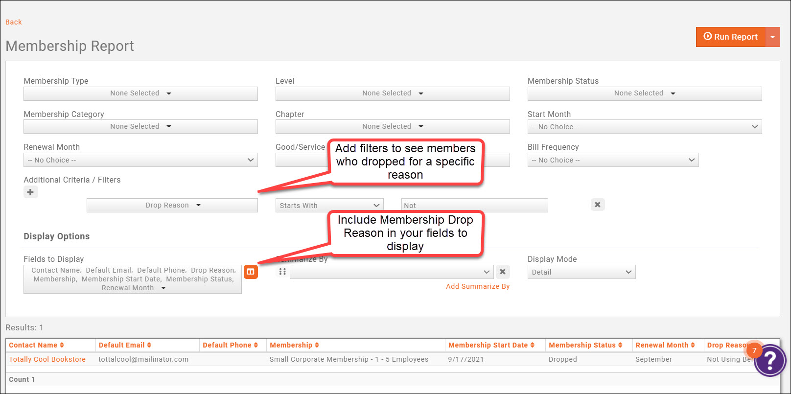 Membership Drop Reasons - GrowthZone