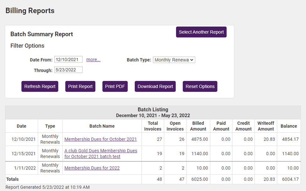 Batch Summary Report - ChamberMaster