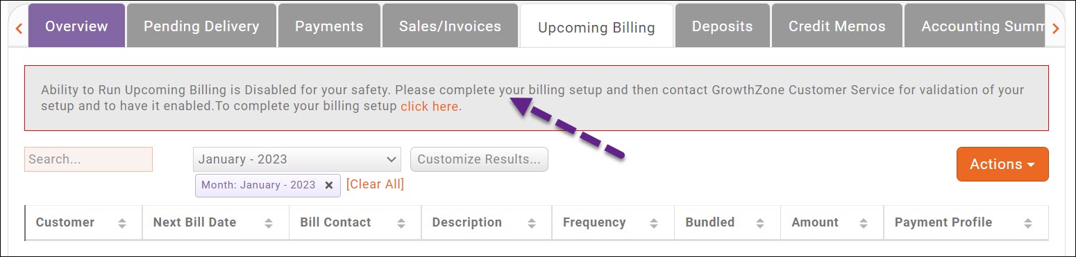 Manage Invoices for Upcoming (Recurring) Billing - GrowthZone