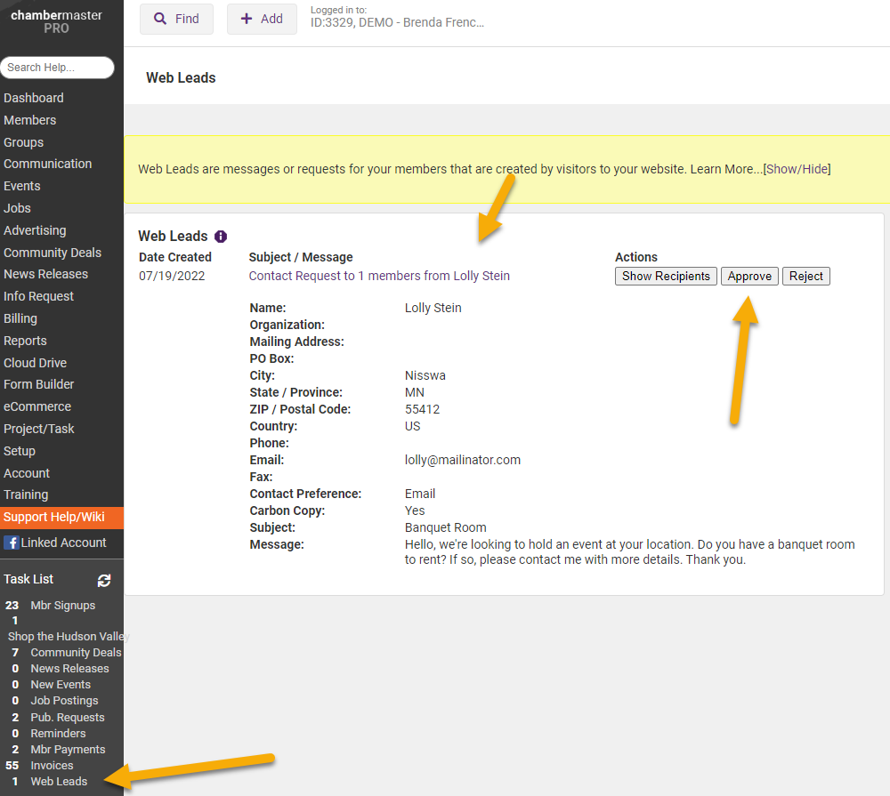 View/Update Business Directory Settings - ChamberMaster