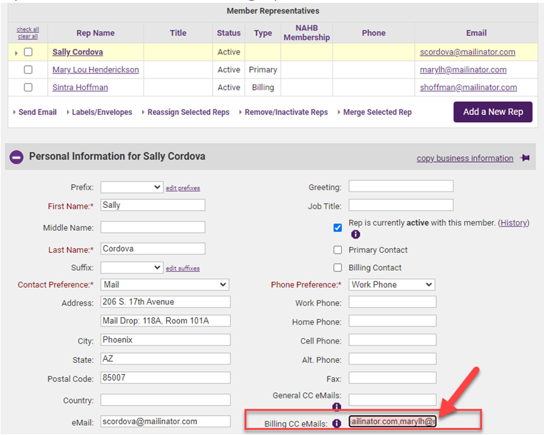 Send Carbon Copy of Invoices to Multiple Reps - ChamberMaster