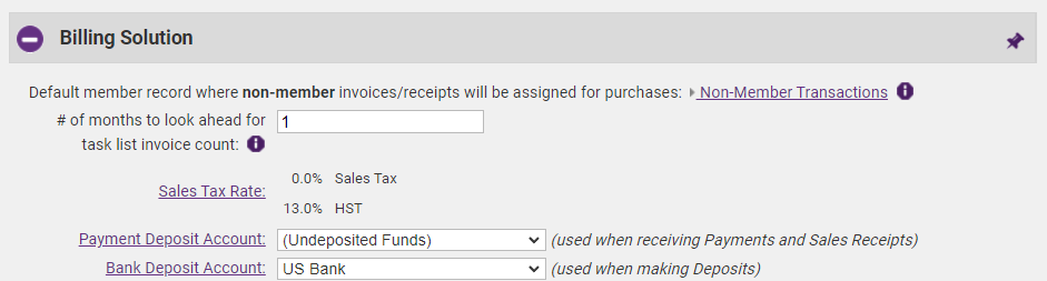 Set Defaults for Payments and Deposits - ChamberMaster
