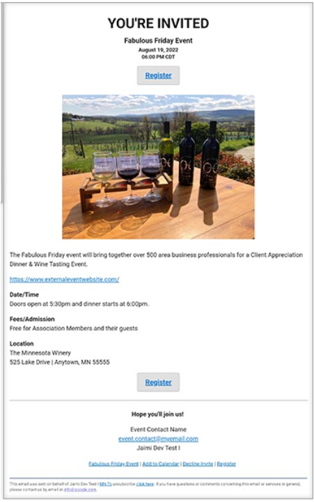 Send Event Invitations - ChamberMaster