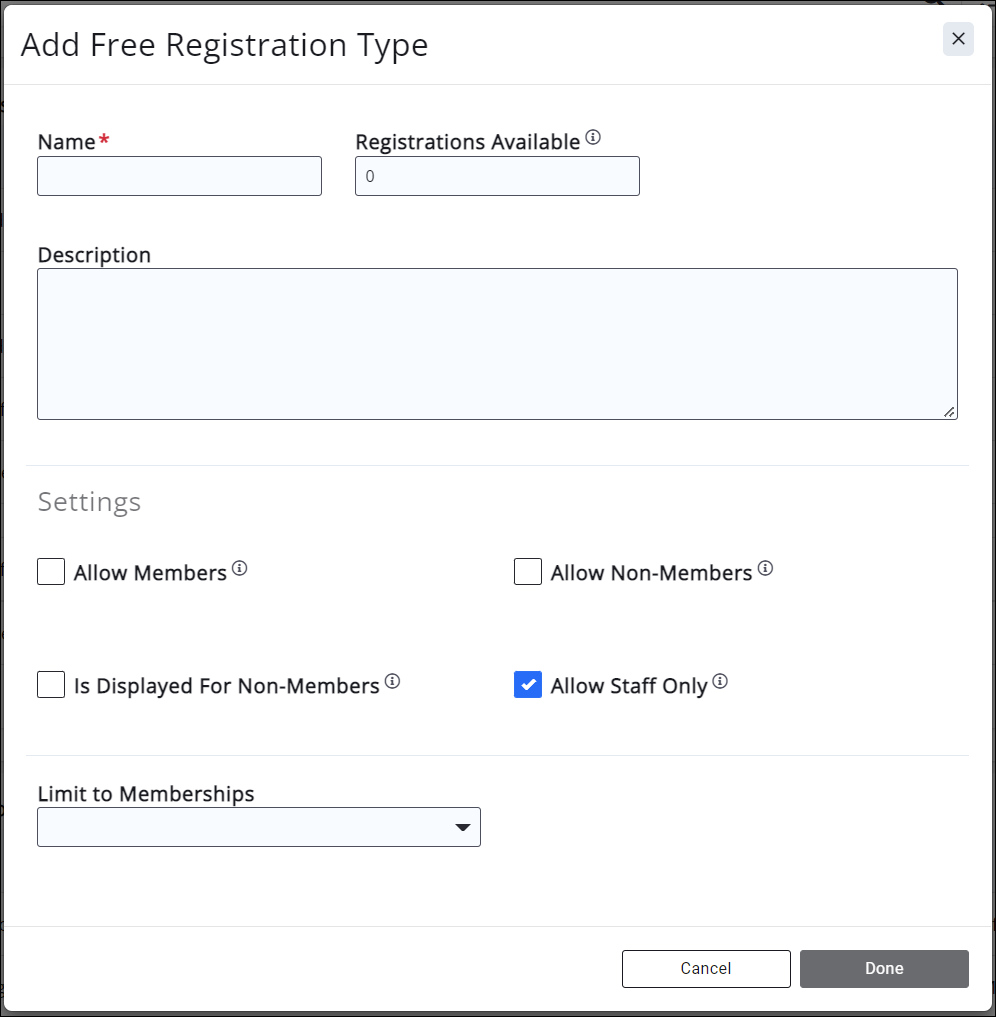 Add a Free Registration Type - GrowthZone