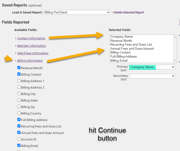 Billing Pre-Check Report - ChamberMaster