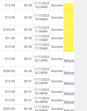 Refund Link Missing in Payment Processing Transactions Report - ChamberMaster