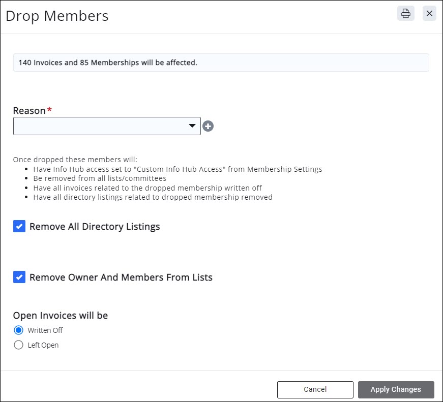 Mass Drop Members with Overdue Membership Invoices - GrowthZone