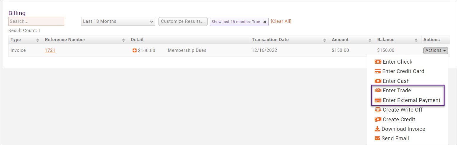 Setup Trade & External Payment Types - GrowthZone