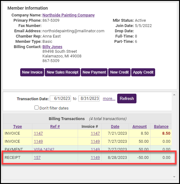 Create Refund for an Authorize.Net DPM Payment Made toward an Invoice - ChamberMaster