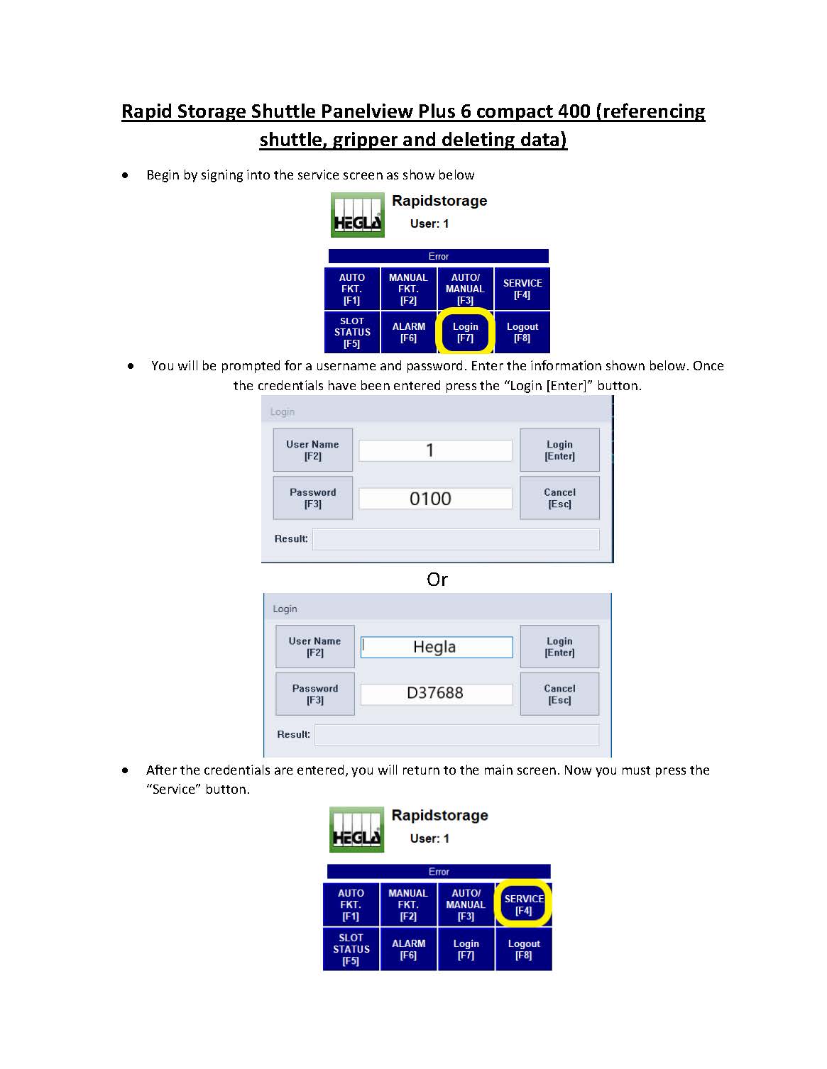 Rapid Storage - Panelview Plus 6 compact 400 (referencing shuttle ...