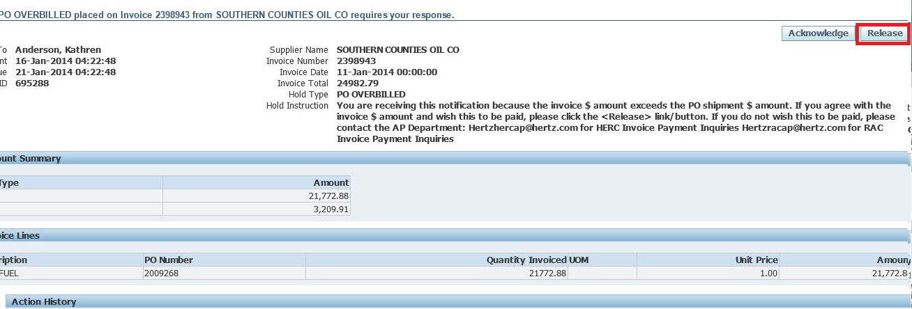 Invoice On Hold - HappyFox