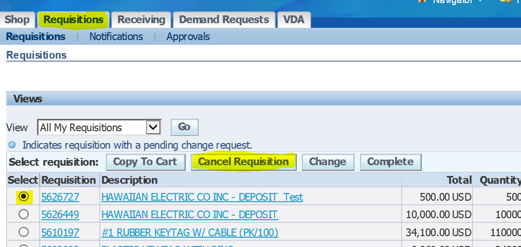Cancel an Approved Requisition in Oracle - HappyFox