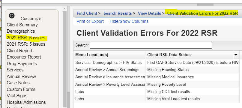 RSR Client Validation - jProg Support