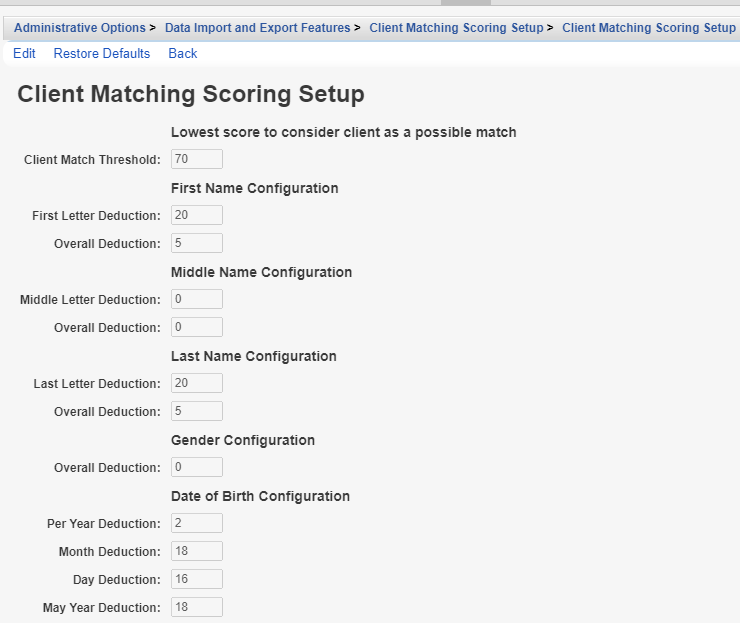 Client Matching Setup - jProg Support
