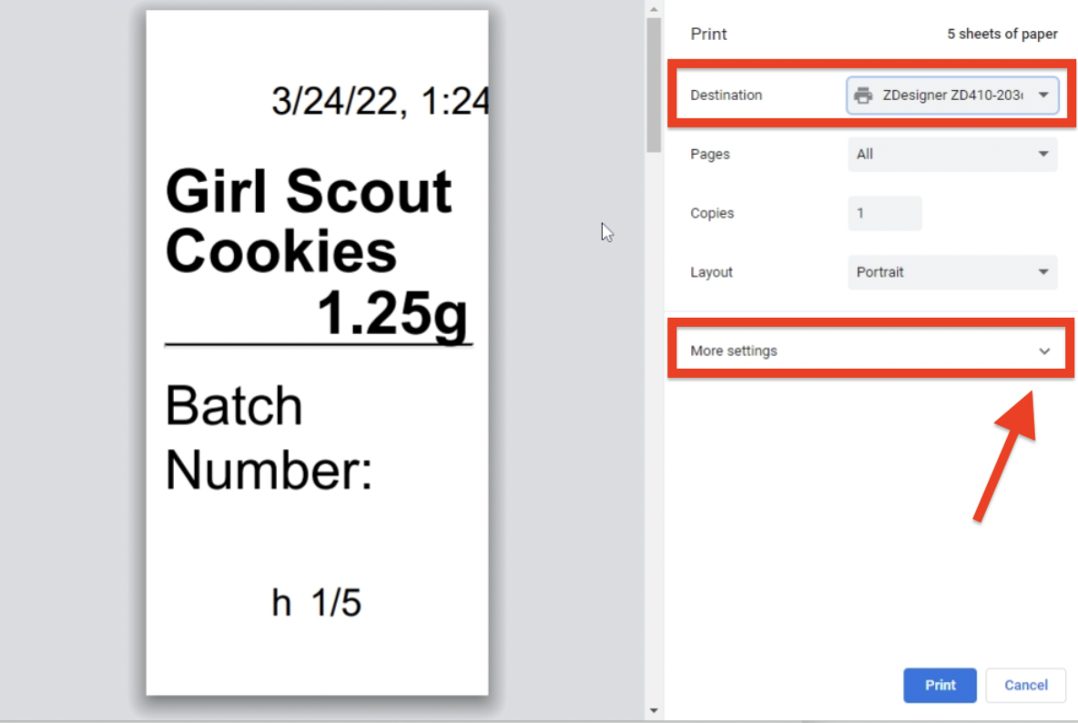 Configuring Label Sizes For The Zebra ZD410 Printer KlickTrack