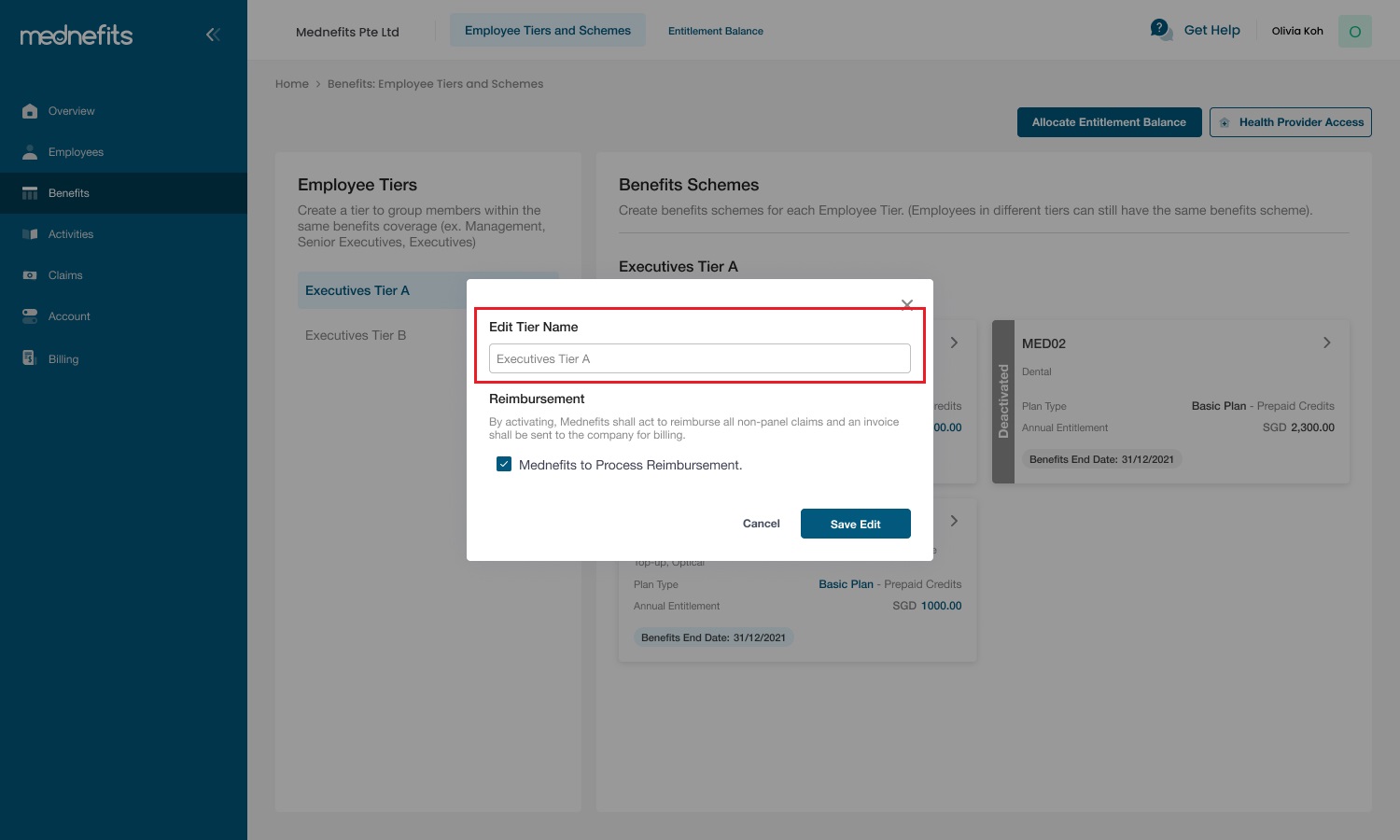 How do I add/edit Employee Tiers and Schemes? - Mednefits Helpdesk