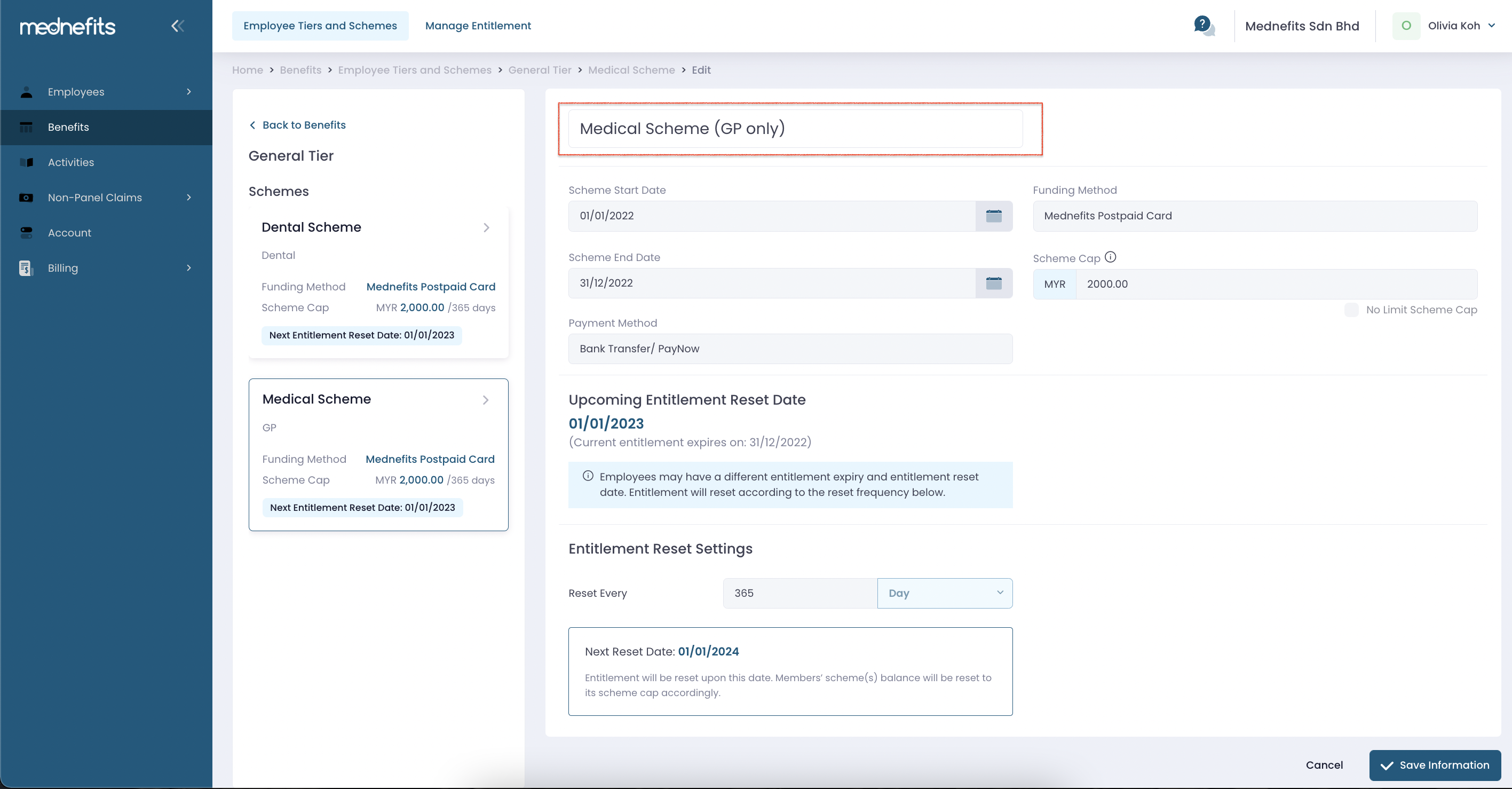 How do I edit Employee Tiers and Schemes? - Mednefits Helpdesk