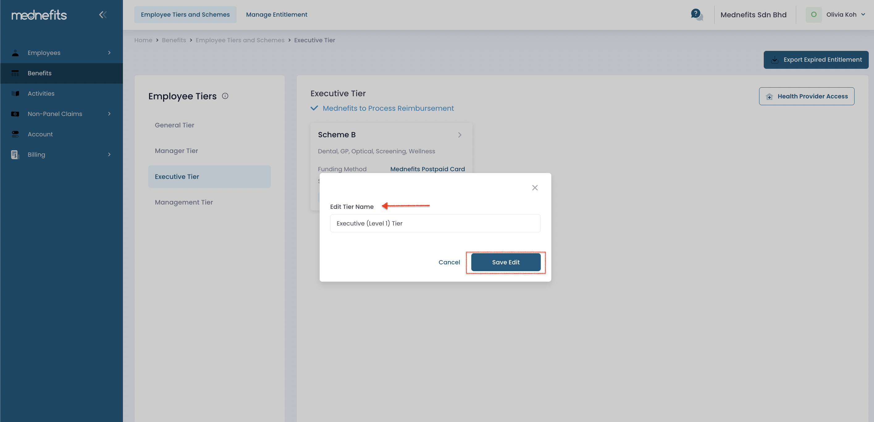 How do I edit Employee Tiers and Schemes? - Mednefits Helpdesk