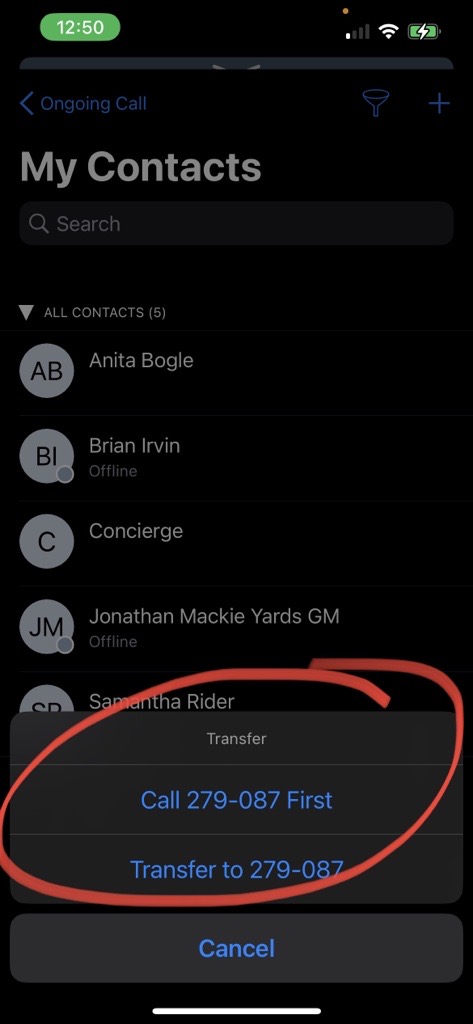 Transferring Calls to the Oasis Marinas Concierge Team from the Nextiva ...