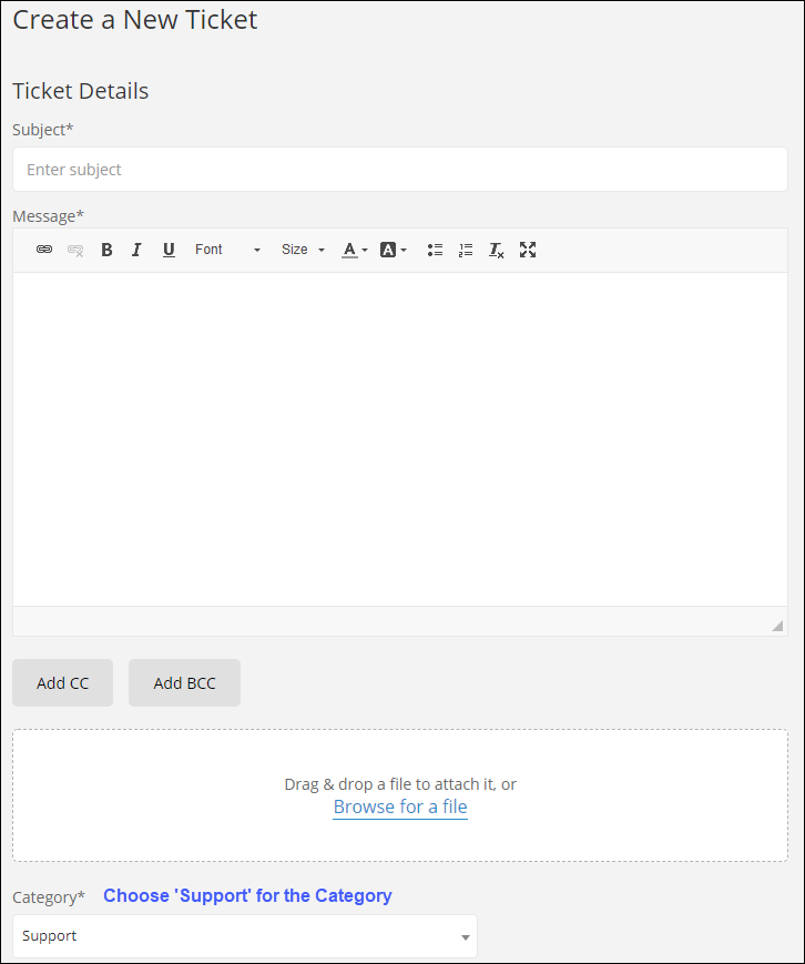 Open a Ticket from the Support Portal - PacketFabric Ticket System