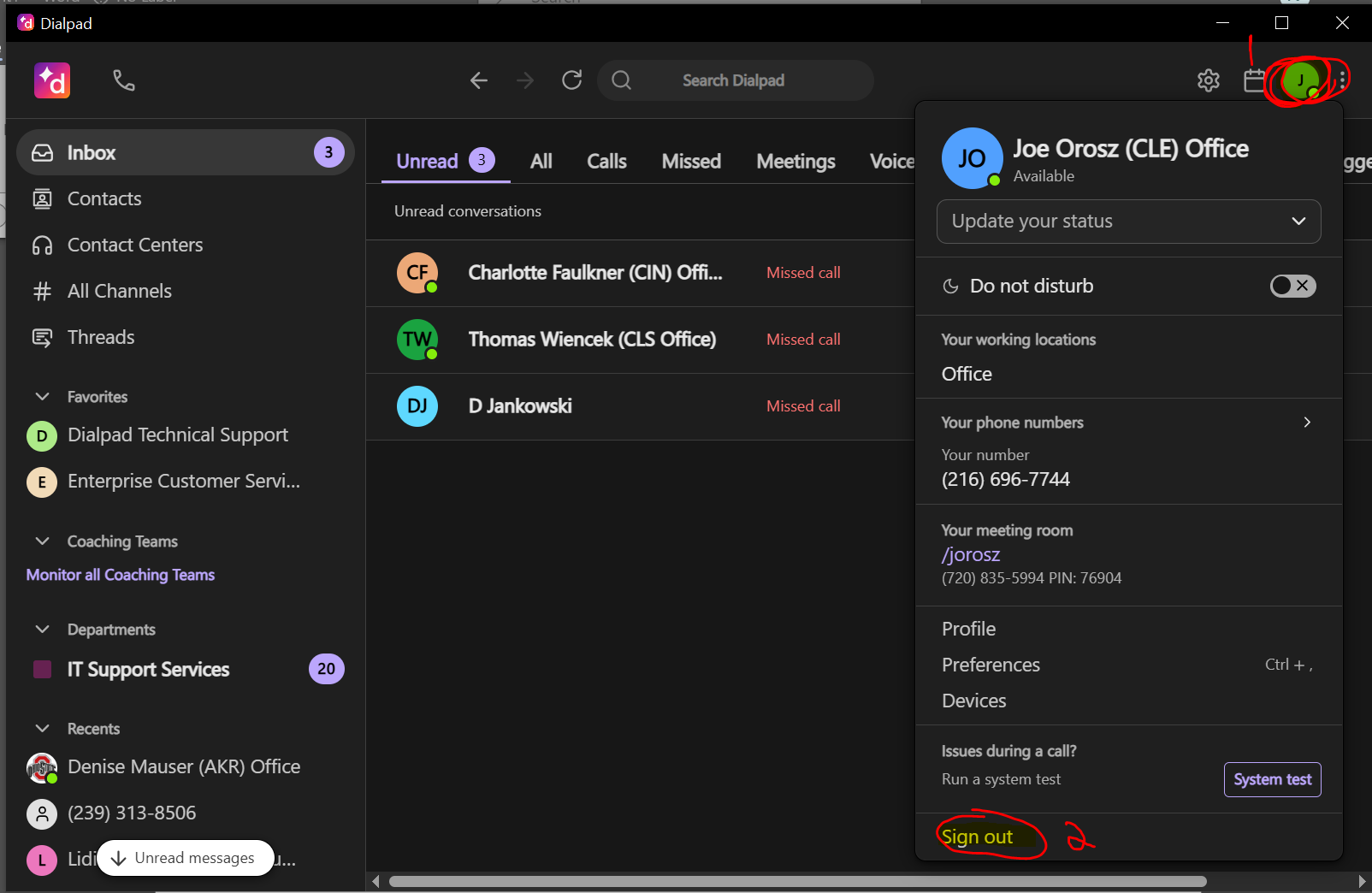 Dialpad - Signing In and Out of Computer App - Roetzel IT Support Services