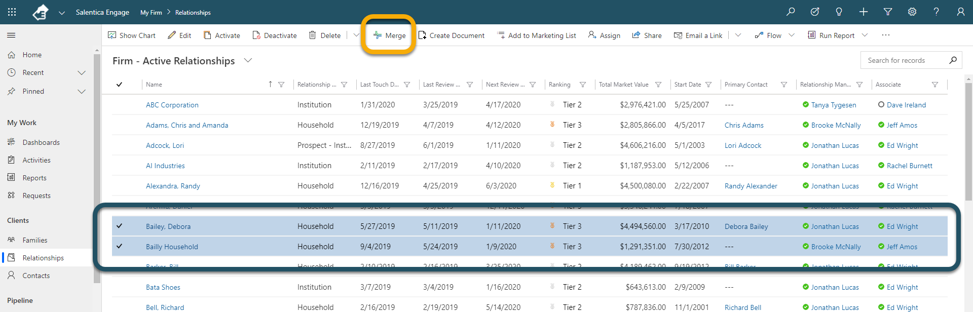 Merging Records - Engage