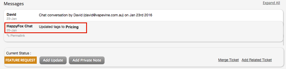 How to add tags - HappyFox Chat