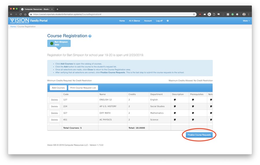 Online Course Registration for Students - Help Desk