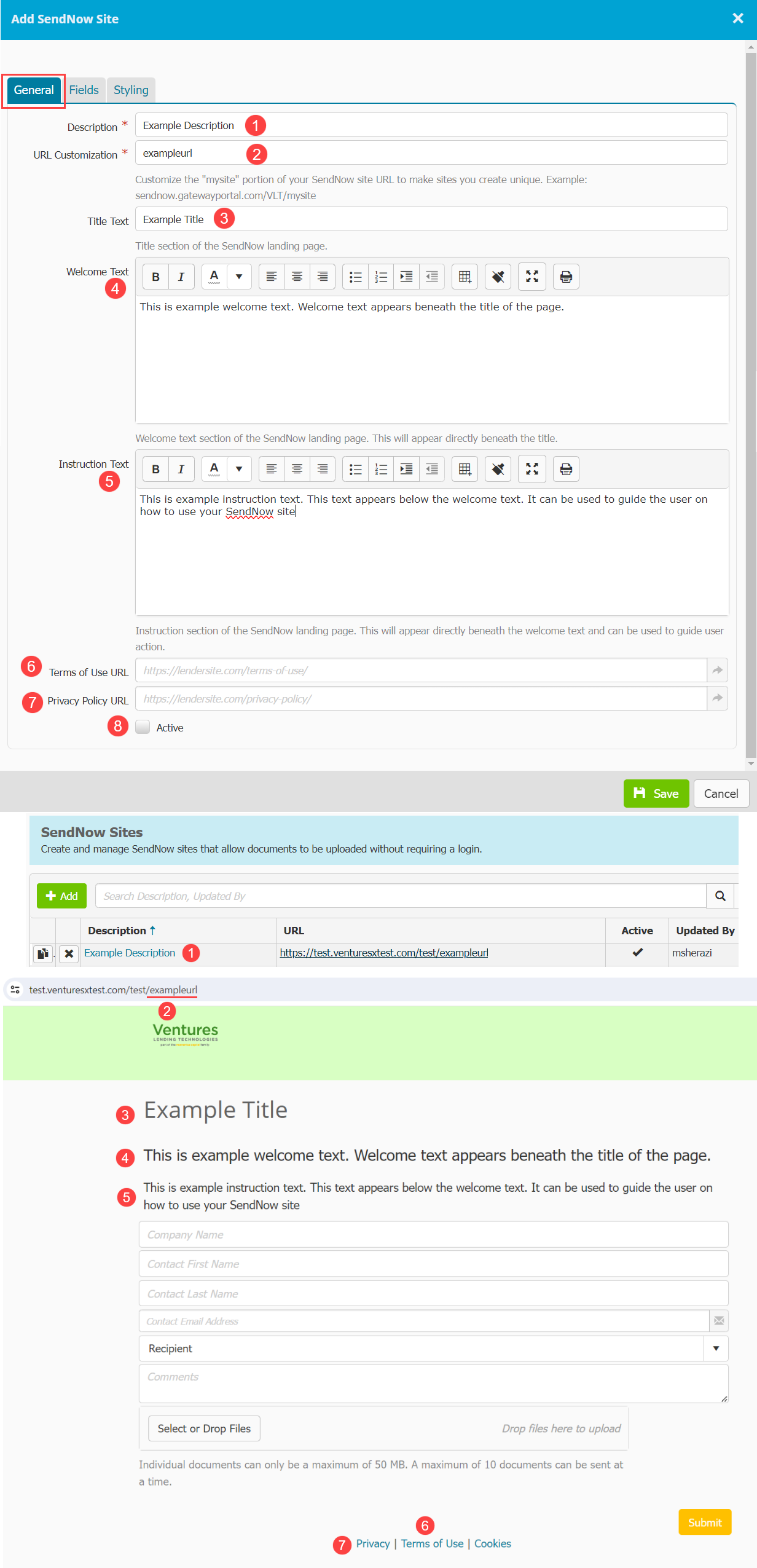 SendNow Administration Set Up - Ventures