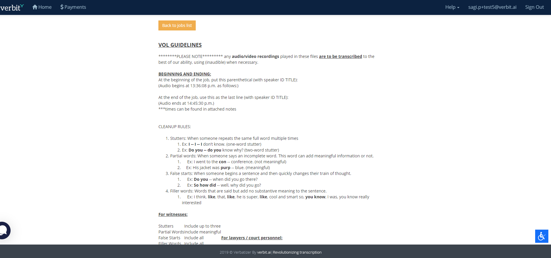 Before claiming a job - Verbit - powered by HappyFox