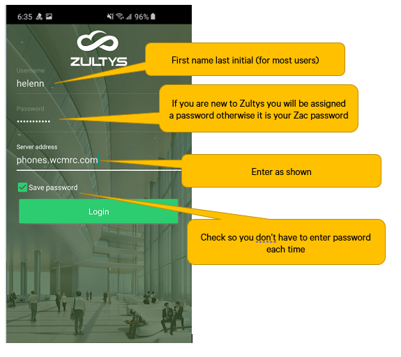 Zac Mobile Sign in - WCMRC Helpdesk